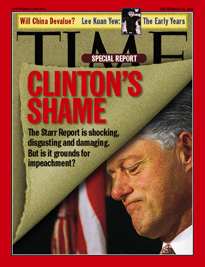 TIME Magazine Cover: The Starr Report - Sep. 21, 1998 - Scandals - Bill ...